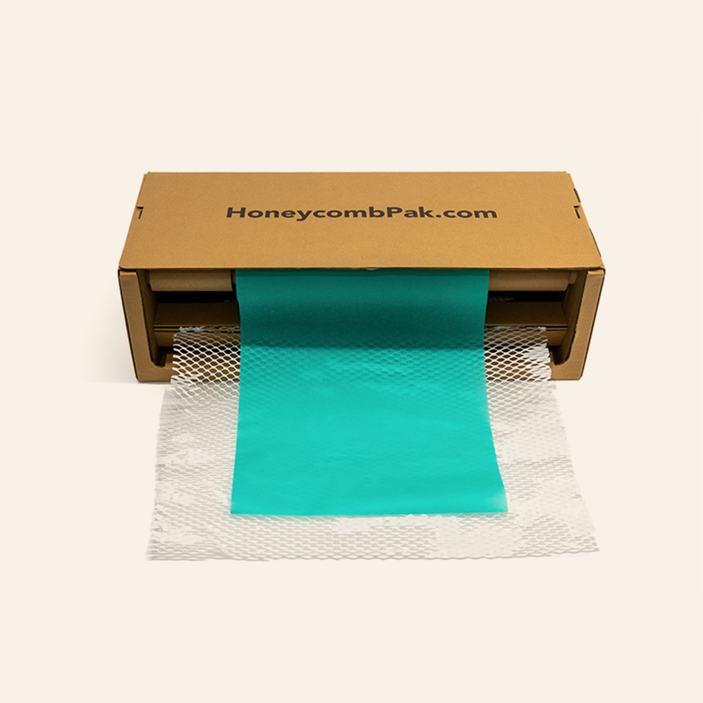 Dispensador manual de cartón (HoneyComb Blanco + Papel Seda Turquesa ...