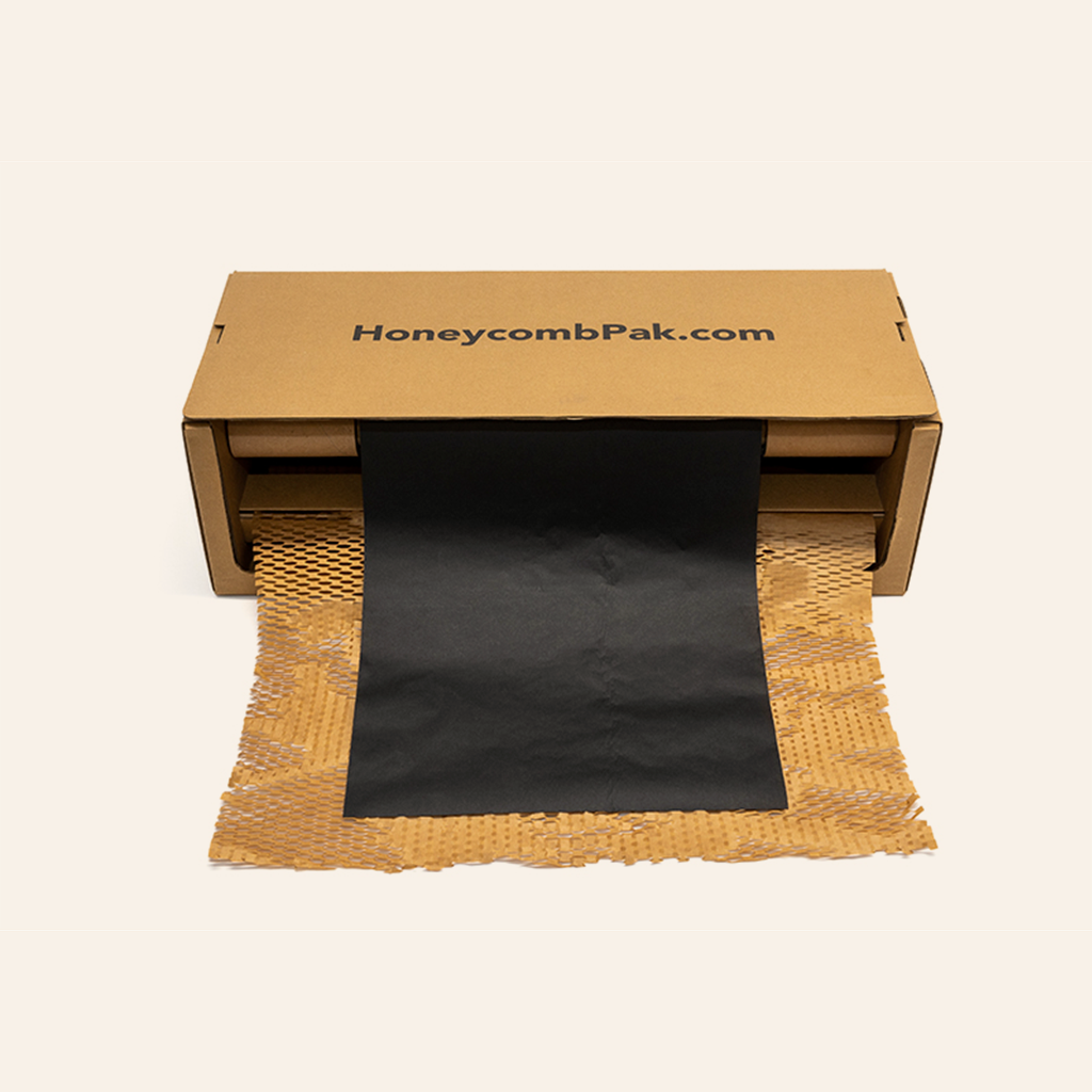 Dispensador manual de cartón (HoneyComb Negro + Papel Seda Blanco ...